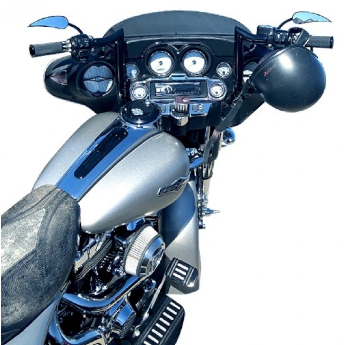 "Prewired" 16" Gloss Black "ABS" Bagger Bar Complete Handlebar Kit for ...